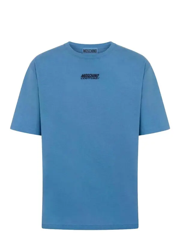 Moschino Logo-embroidered Cotton T-shirt - Blue