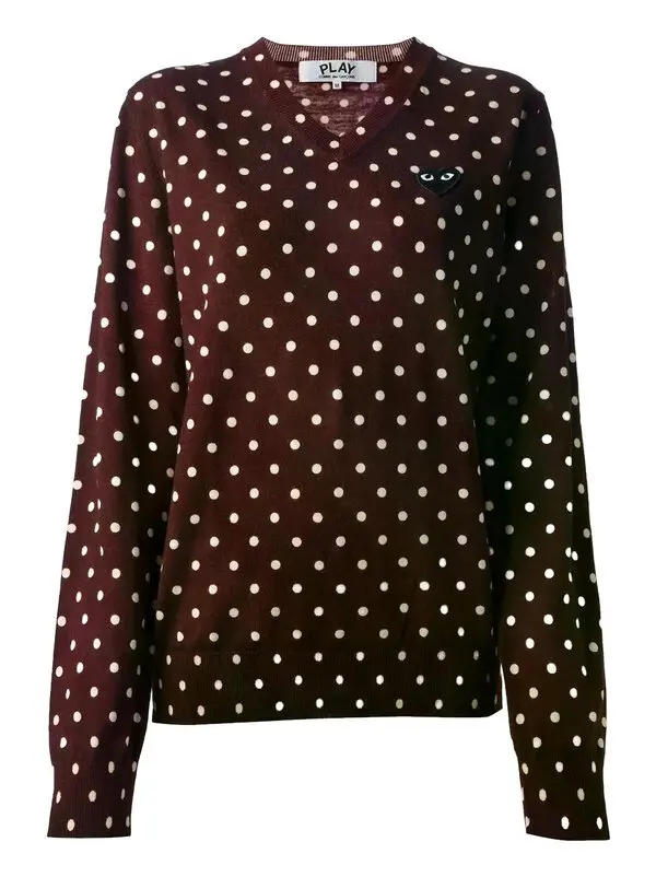 Play Comme Des Garcon Polka Dot Sweater - Red