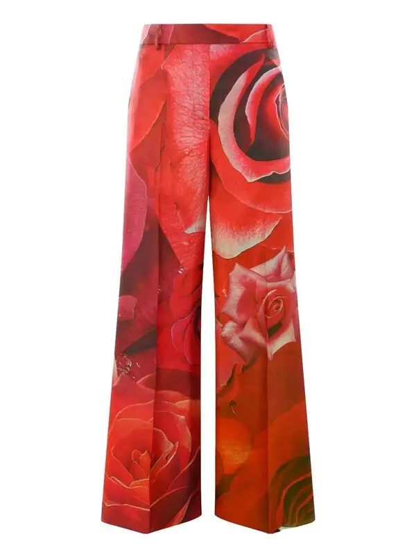 Roberto Cavalli Silk Trousers - Red