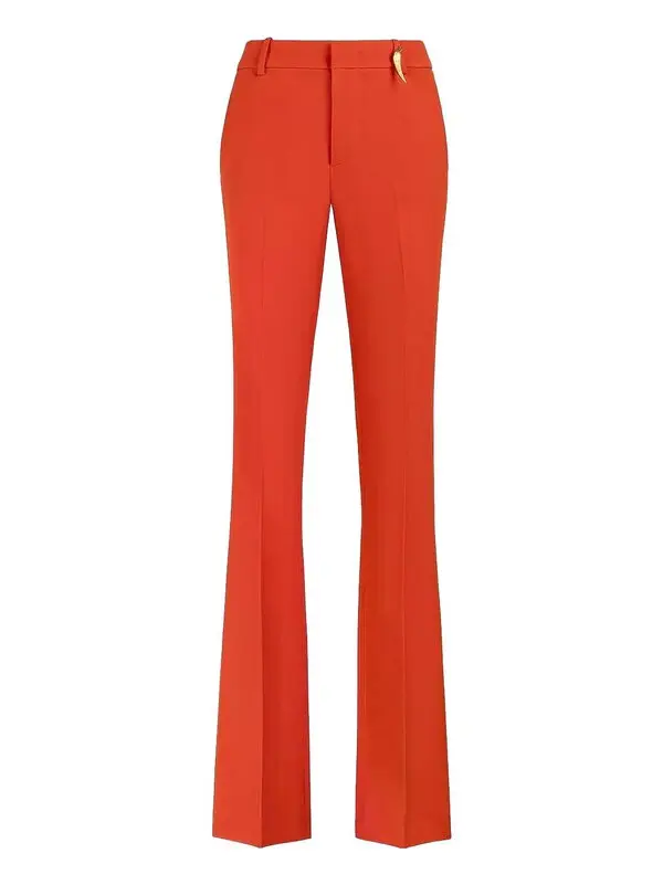 Roberto Cavalli Tiger Tooth-detailed Flared Trousers - Red