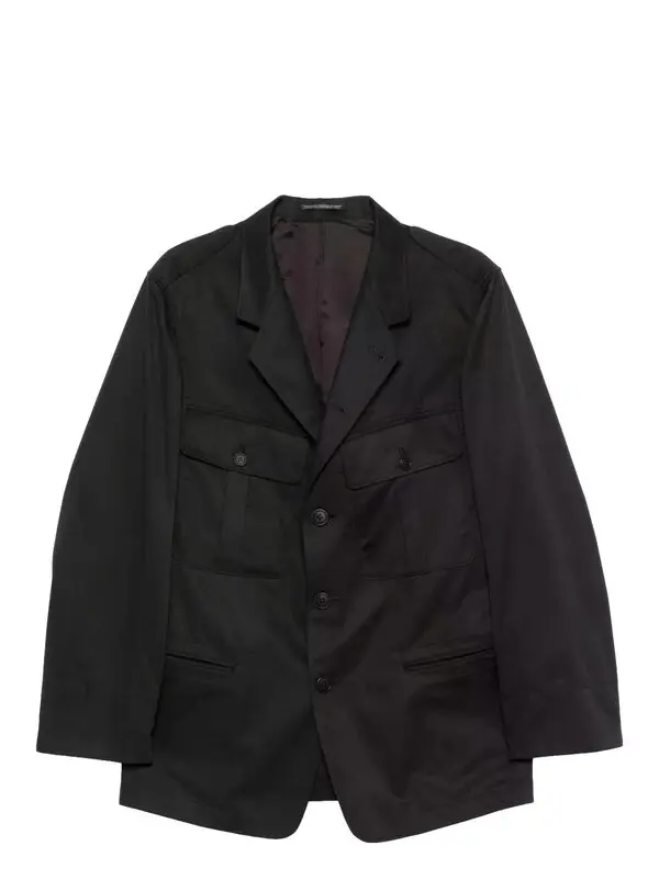 Yohji Yamamoto Pleated Twill Blazer - Black