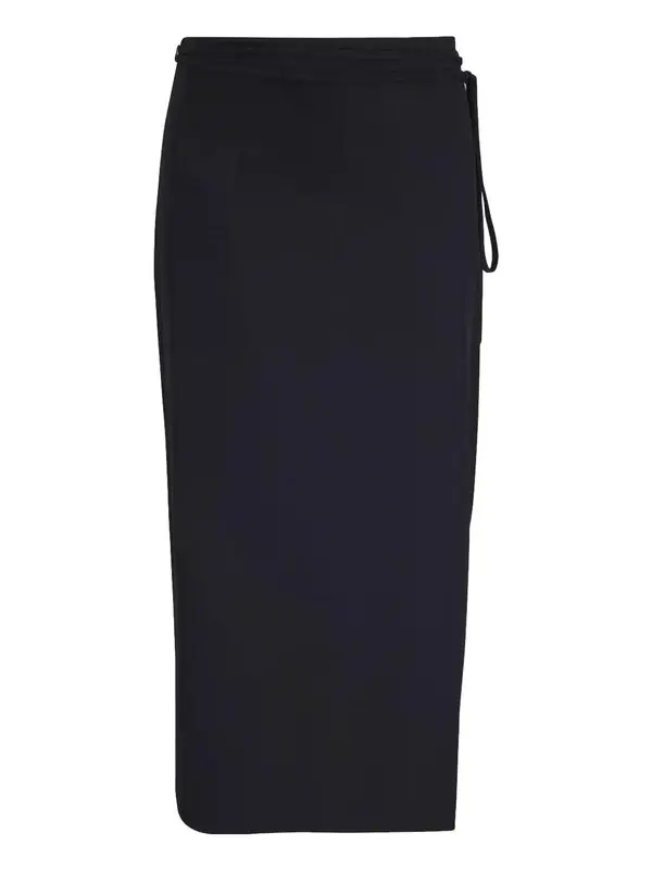 Vince Tie-fastening Wrap Midi Skirt - Black