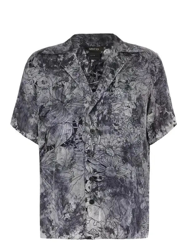 Avant Toi Floral-print Shirt - Grey