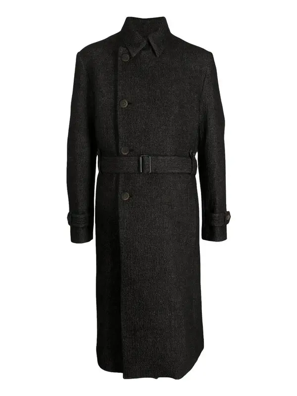 FORME D'EXPRESSION Off-centre Button-up Coat - Grey