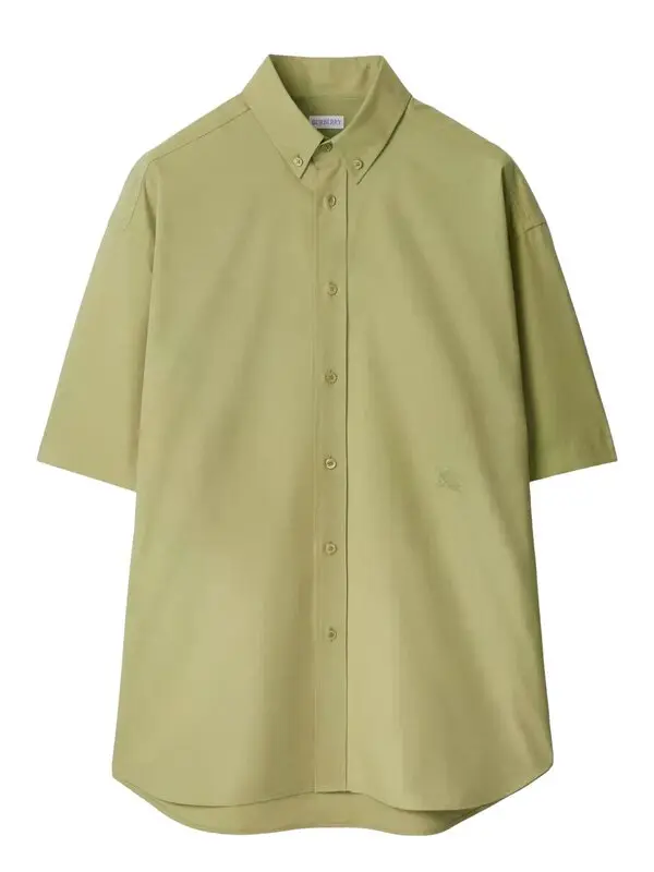 Burberry Logo-embroidered Poplin Shirt - Green