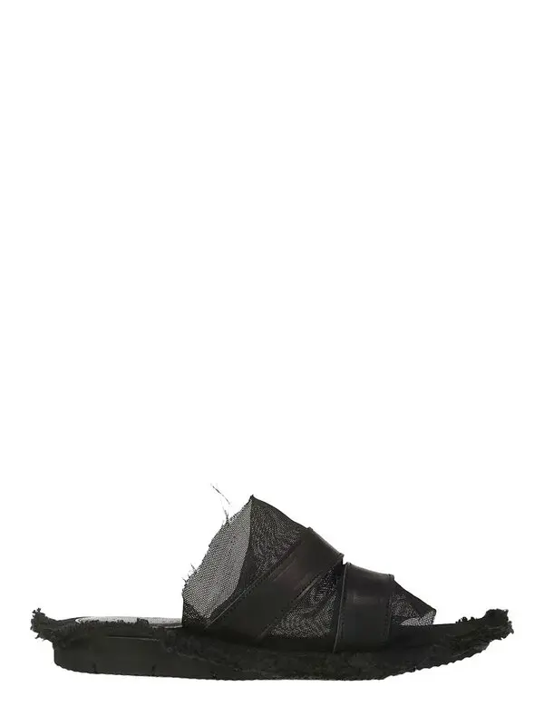 Yohji Yamamoto Frayed Layered Sandals - Black