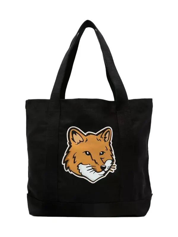 Maison Kitsuné Fox-motif Tote Bag - Black
