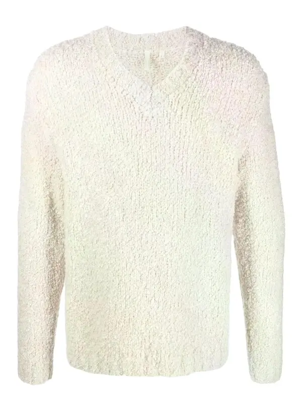 SUNFLOWER Brushed-effect V-neck Jumper - Neutrals