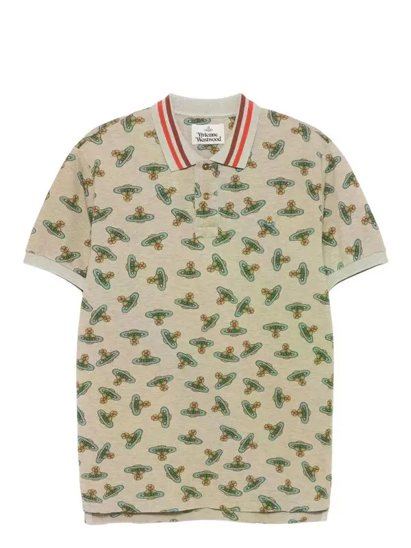 VIVIENNE WESTWOOD Logo Print Polo Shirt - Neutrals