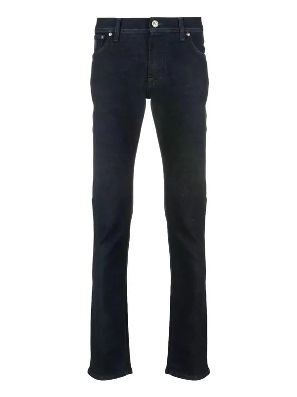 Corneliani Logo-appliqué Straight-leg Jeans - Blue
