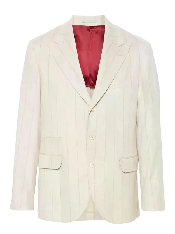 Brunello Cucinelli Striped Blazer - Neutrals