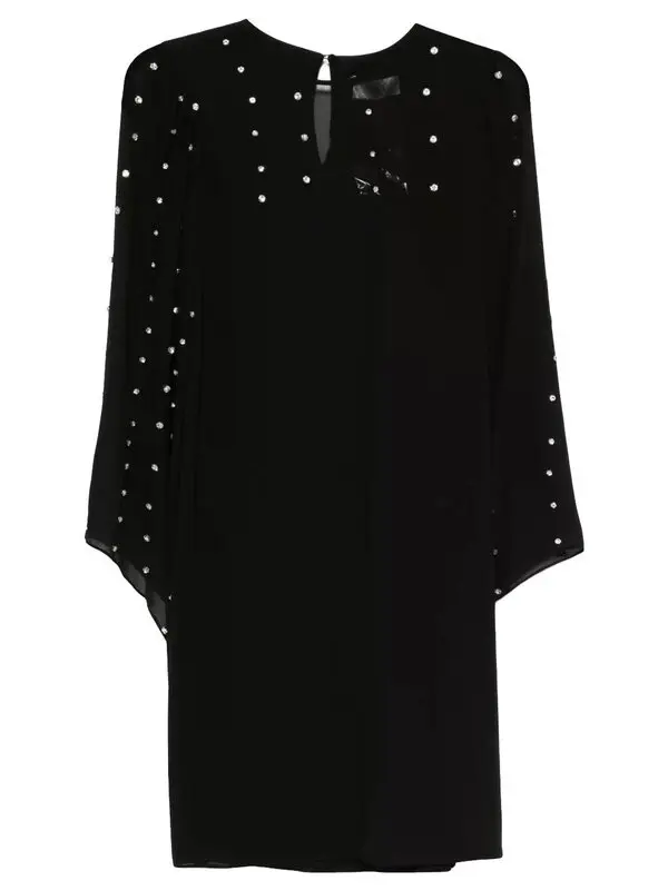 NISSA Crystal-embellished Mini Dress - Black