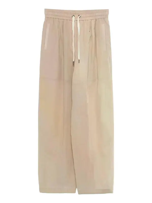 Brunello Cucinelli Pleated Semi-sheer Trousers - Brown