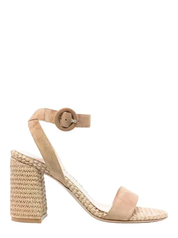 GIANVITO ROSSI Luana Suede Sandals - Neutrals