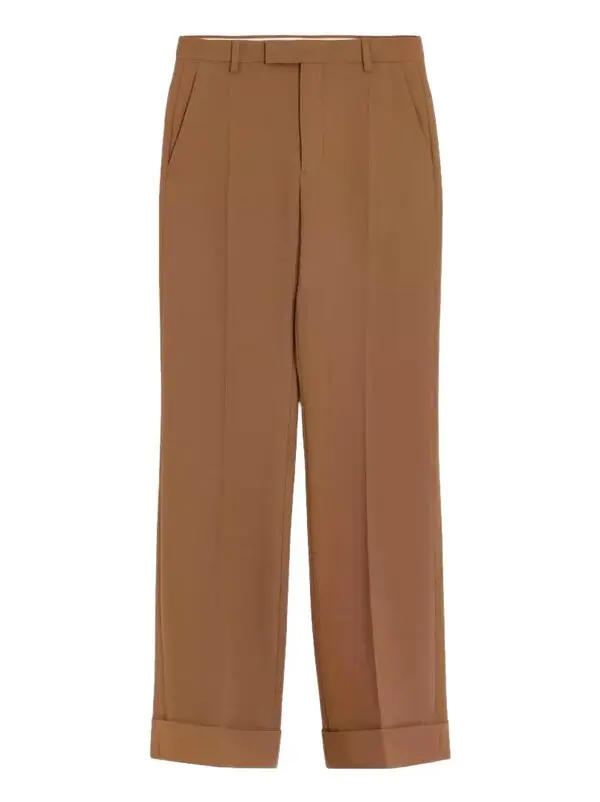 Valentino Garavani Cuffed Gabardine Trousers - Brown