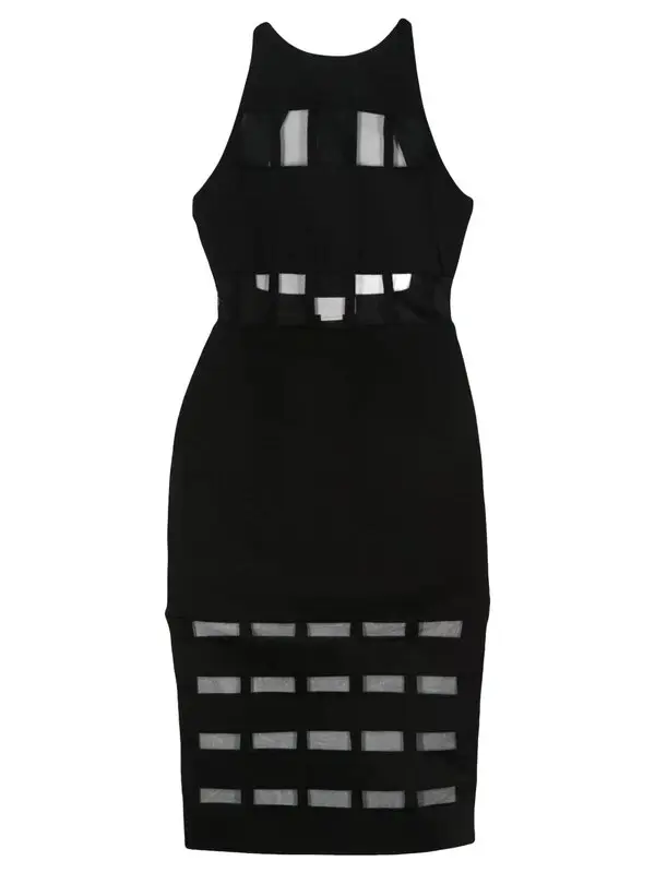 GENNY Semi-sheer Midi Dress - Black