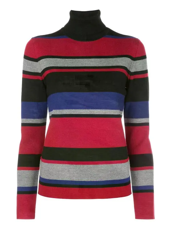 Aztech Mountain Matterhorn Striped Turtleneck Jumper - Red