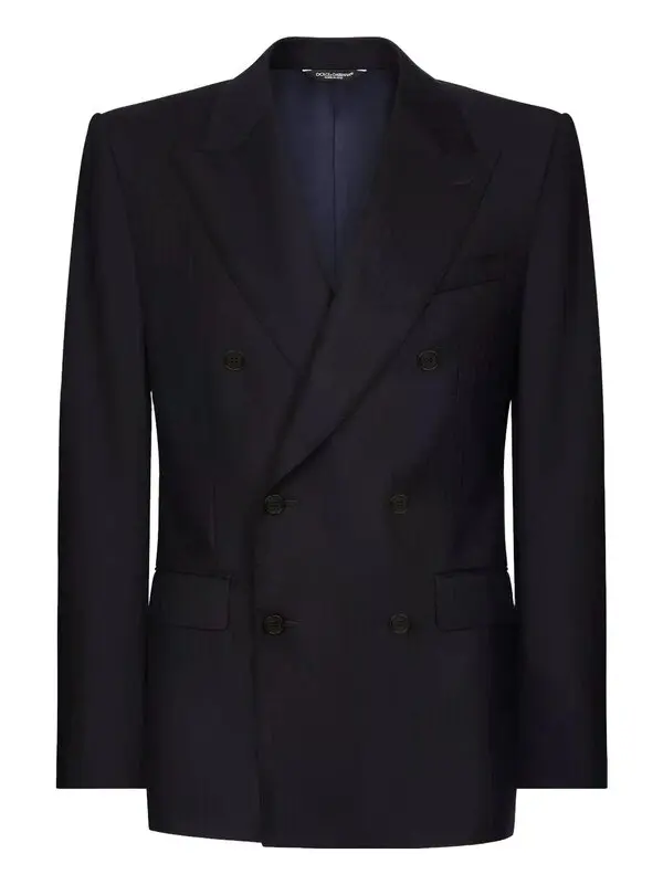 Dolce & Gabbana Double-breasted Wool Blazer - Blue