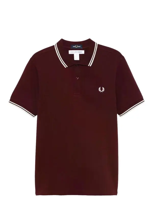 Comme Des Garçons X Fred Perry Logo-embroidered Polo Shirt - Red