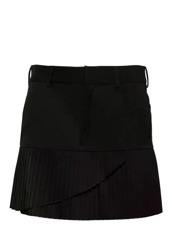 MAISON MARGIELA Pleated Twill Miniskirt - Black