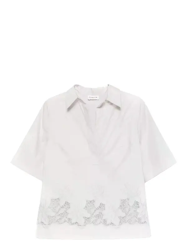 P.a.r.o.s.h Flora-embroidered Blouse - Grey