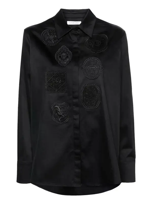 Viktor & Rolf Crochet-detail Long-sleeve Shirt - Black