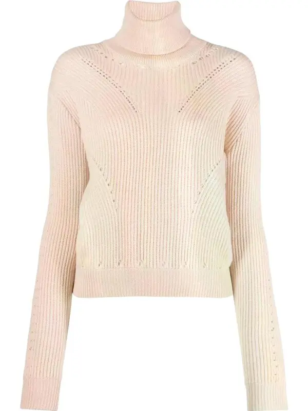 GENNY Logo-charm Ribbed-knit Jumper - Pink