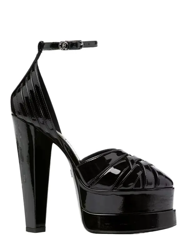 Roberto Cavalli 155mm Patent-finish Pumps - Black