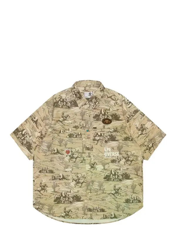 AAPE BY *A BATHING APE Logo-embroidered Shirt - Neutrals