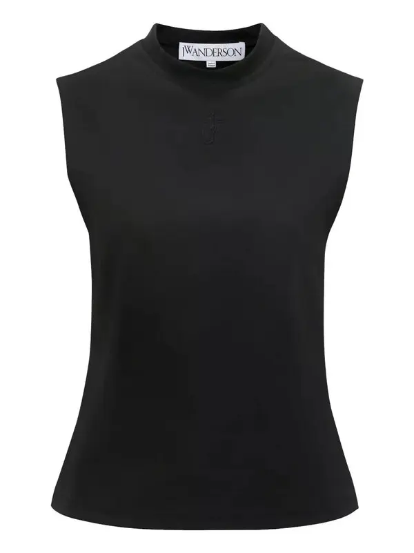 JW Anderson Logo-embroidered Tank Top - Black