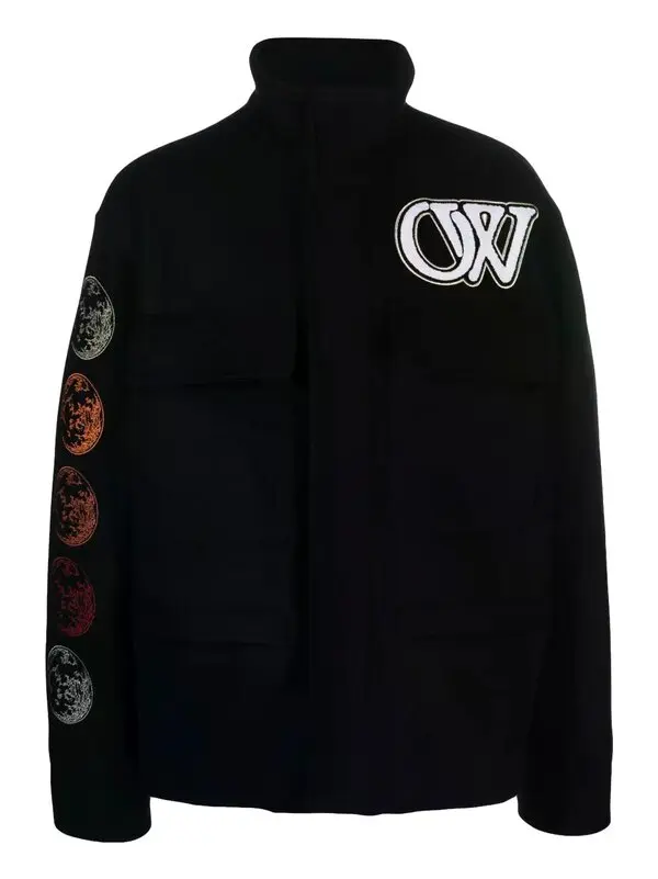 Off-White Phase Varsity Wool-blend Jacket - Black