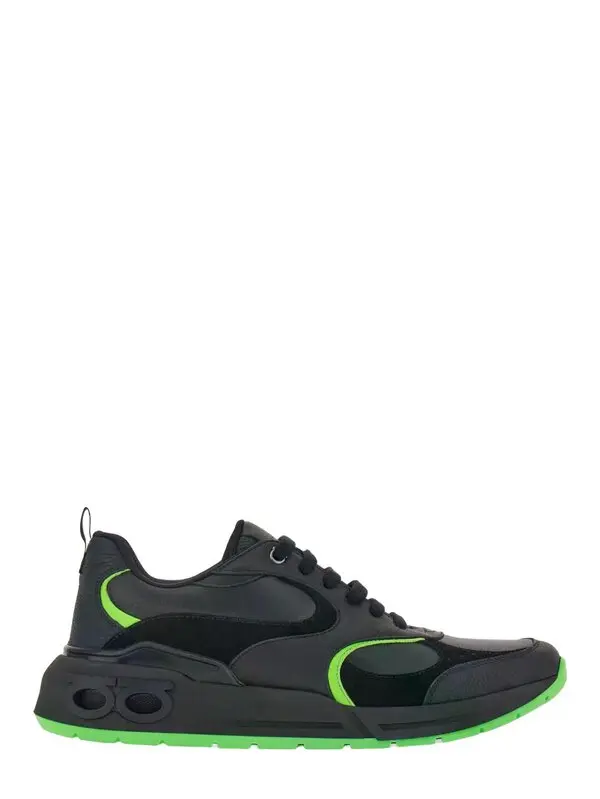 FERRAGAMO Logo-embossed Leather Sneakers - Black
