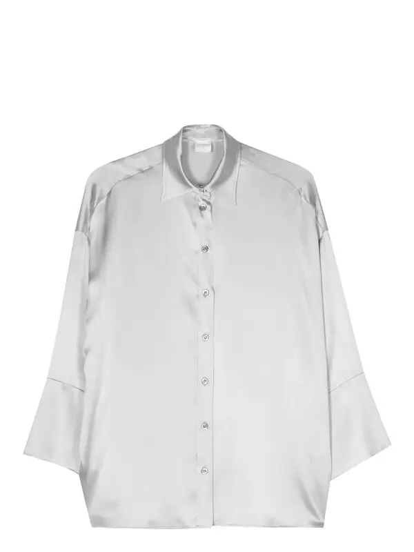 Eleventy Silk Satin Shirt - Blue