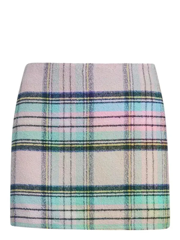 JUCCA Checked Mini Skirt - Pink