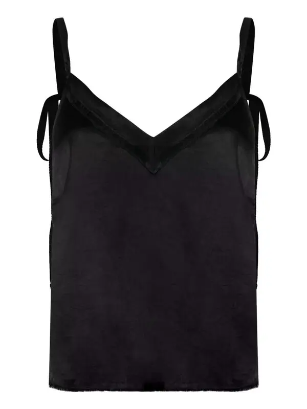 Raquel Allegra Mino Satin Top - Black