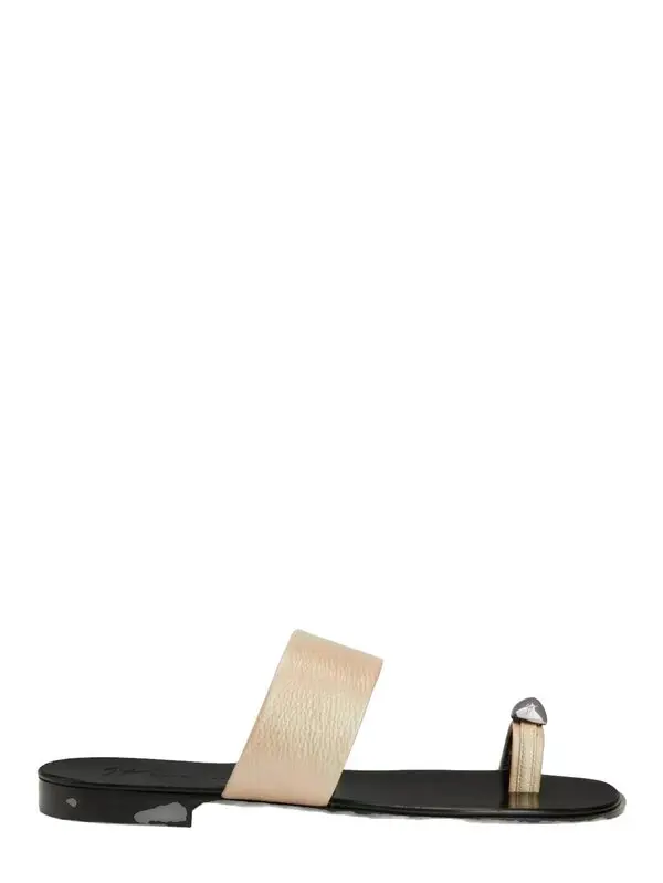 GIUSEPPE ZANOTTI Norbert Leather Toe-loop Sandals - Neutrals