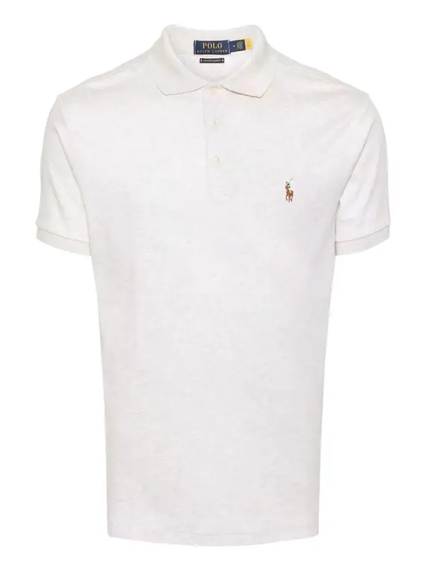 Polo Ralph Lauren Embroidered Cotton Polo Shirt - Neutrals