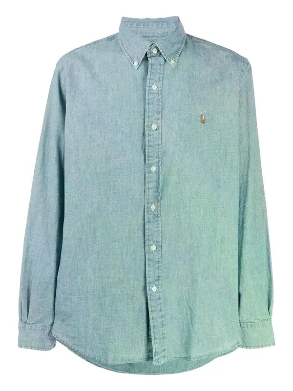 Polo Ralph Lauren Logo-embroidered Chambray Shirt - Blue