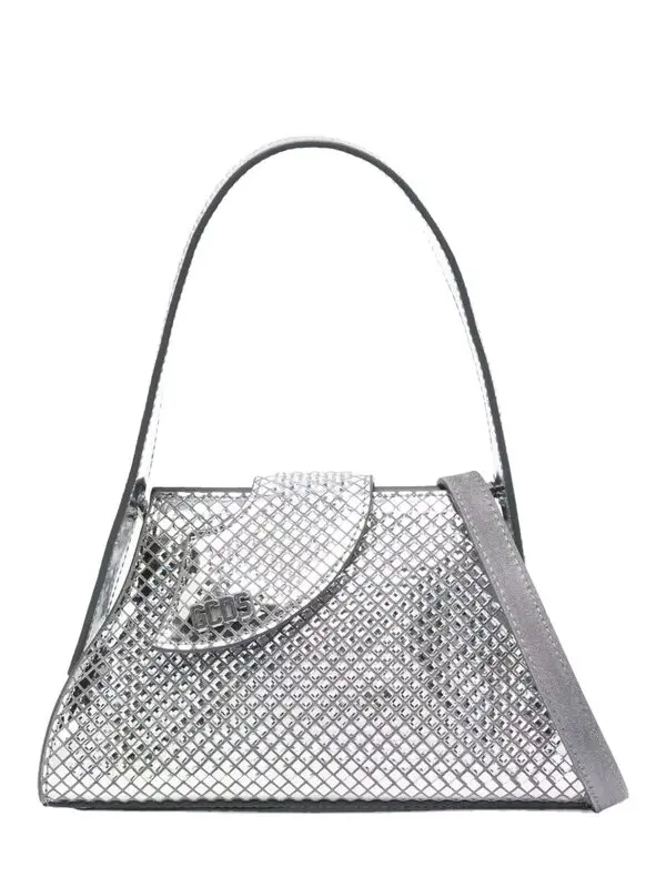 Gcds Comma Metallic Leather Bag - Silver