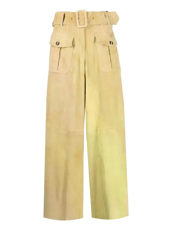 PAULA Wide-leg Suede Trousers - Neutrals
