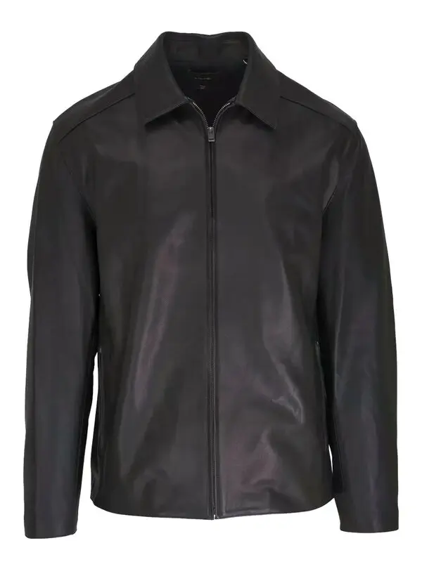 Vince Lambskin Leather Jacket - Black