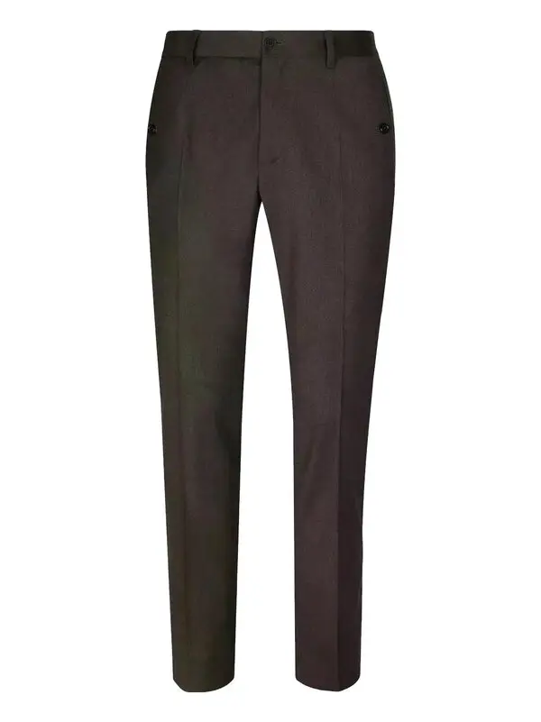 Dolce & Gabbana Logo-trim Tailored Trousers - Grey