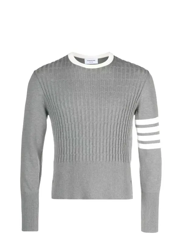 Thom Browne 4-bar Cable-knit Sweatshirt - Grey