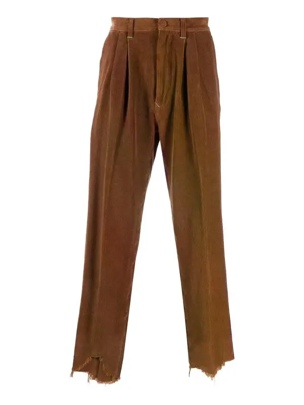 Incotex Raw-cut Corduroy Trousers - Brown