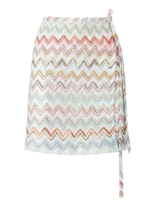 Missoni Zigzag-pattern Mini Skirt - White