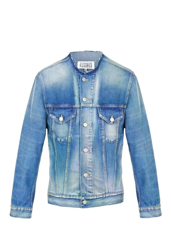 MAISON MARGIELA Collarless Denim Jacket - Blue