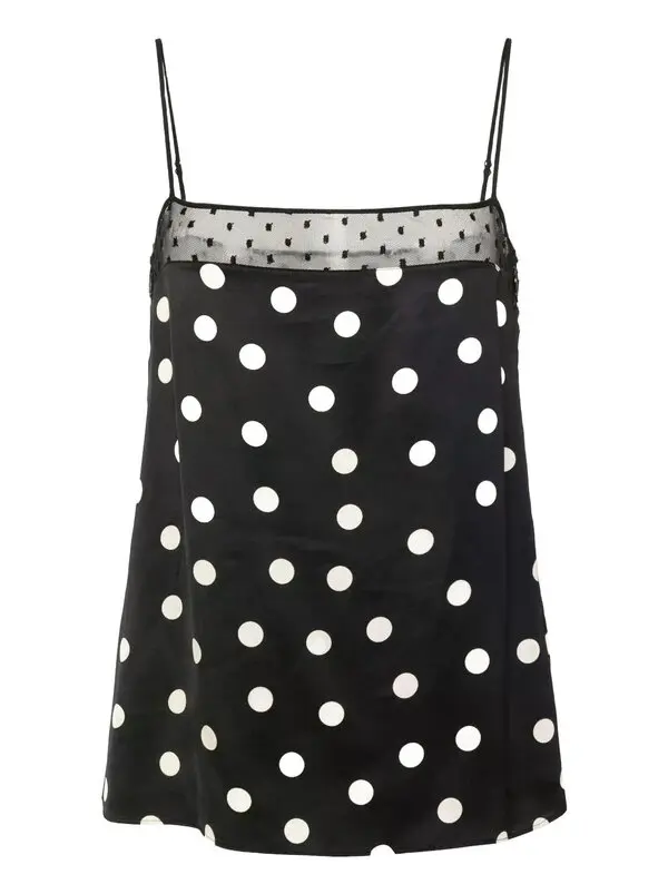 Stella McCartney Polka-dot Satin Top - Black