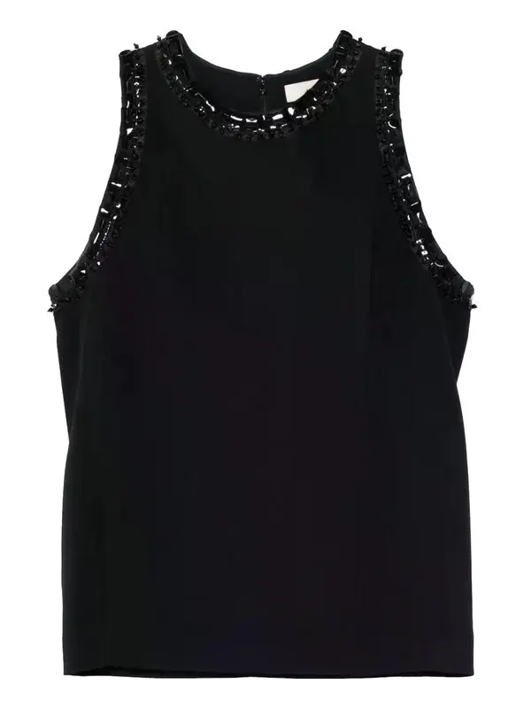 Elie Saab Embroidered Cady Top - Black