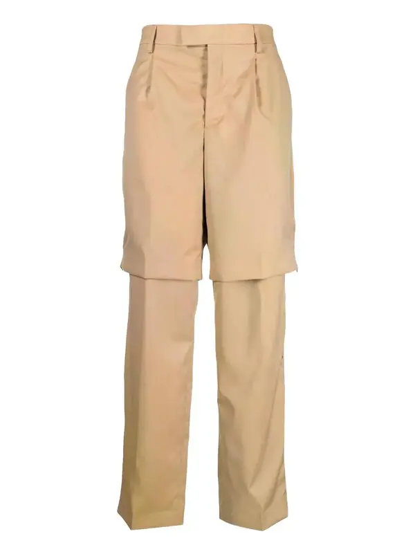 VTMNTS Layered Straight-leg Trousers - Brown