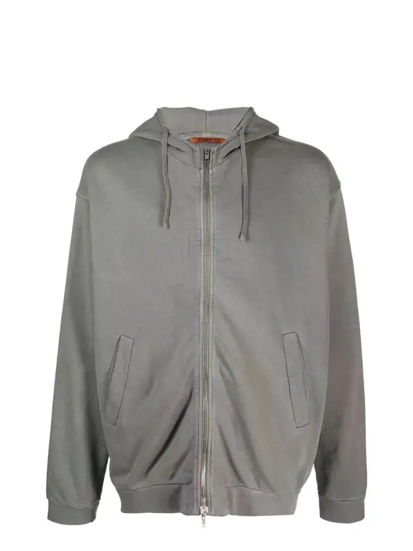 Barena Venezia Zip-up Cotton Hoodie - Grey